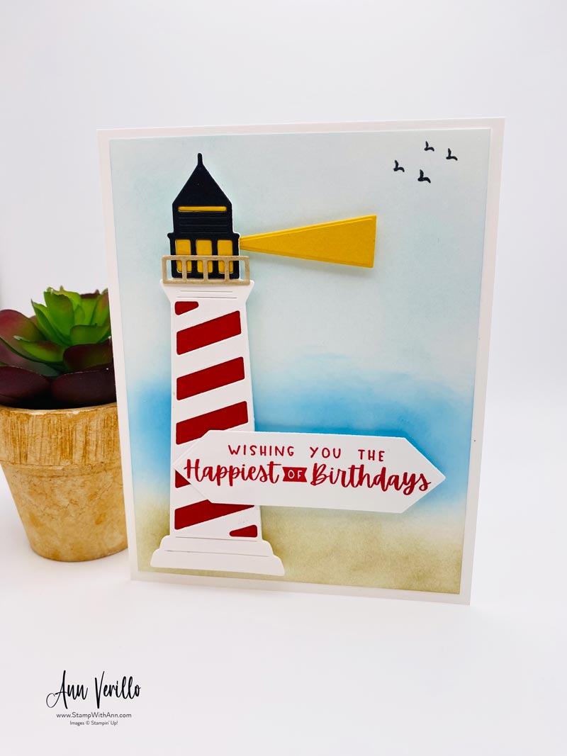 Lighthouse Point Birthday Card - Ann Verillo, StampWithAnn.com