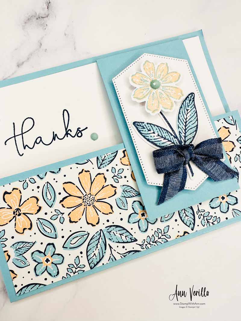 Fancy Fold Thanks Card - Ann Verillo, StampWithAnn.com