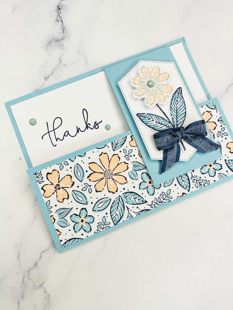 Fancy Fold Thanks Card - Ann Verillo, StampWithAnn.com