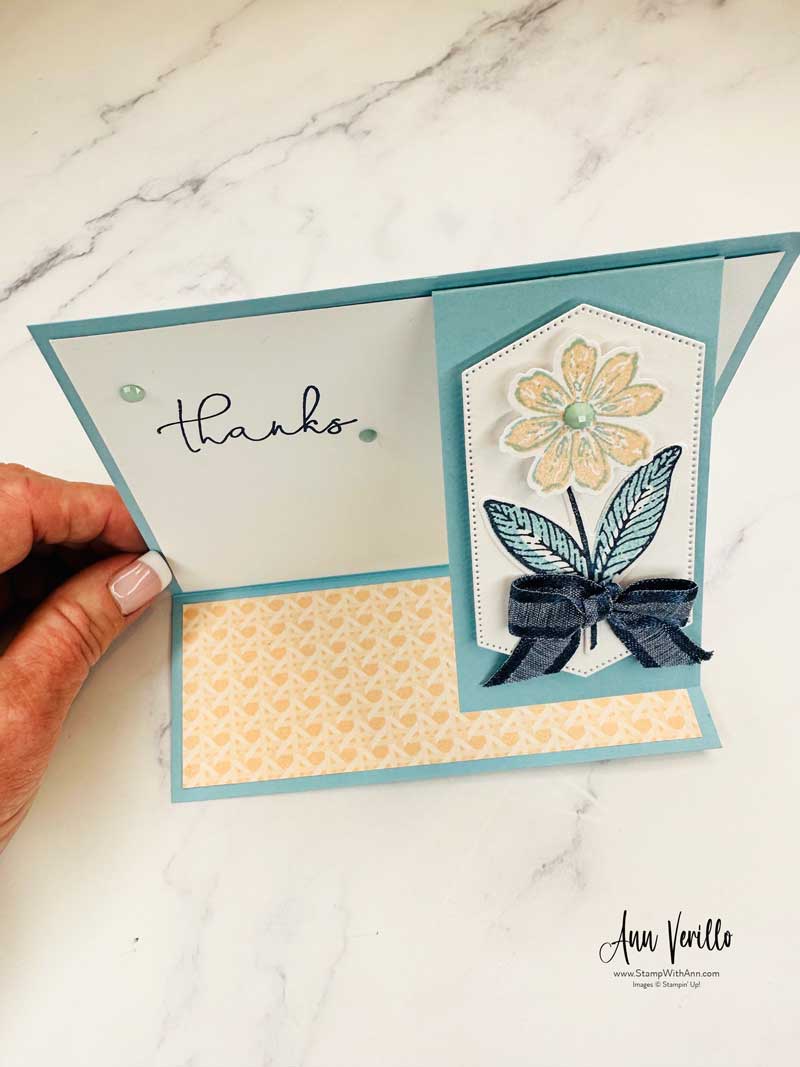 Fancy Fold Thanks Card - Ann Verillo, StampWithAnn.com