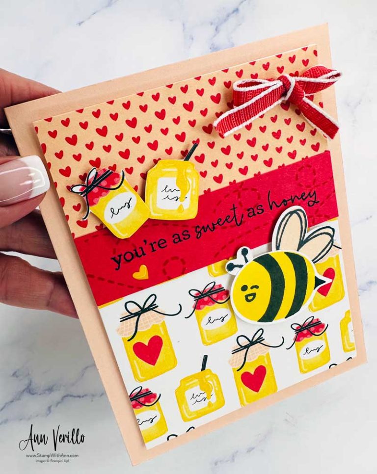 Stampin' Up! Bee My Valentine "Honey" Card - Ann Verillo, StampWithAnn.com