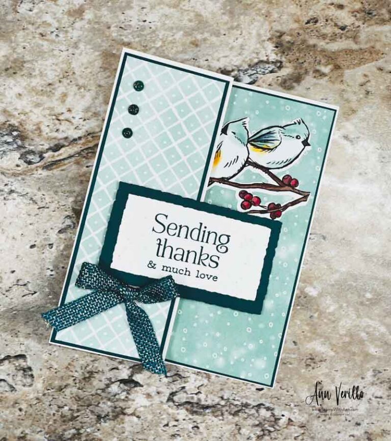 Stampin' Up! Winterly Tree Tops Fun Fold Card - Ann Verillo ...